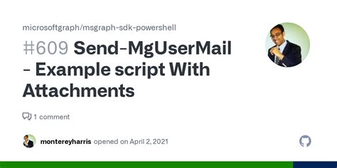 send mgusermail example script with attachments · issue 609 · microsoftgraph msgraph sdk