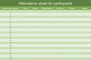 Free Attendance Sheet Templates
