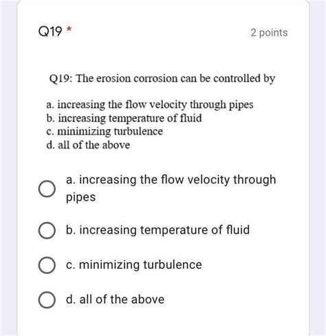 Solved Q19 2 Points Q19 The Erosion Corrosion Can Be