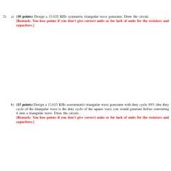 solved design a 15 625 khz symmetric triangular wave