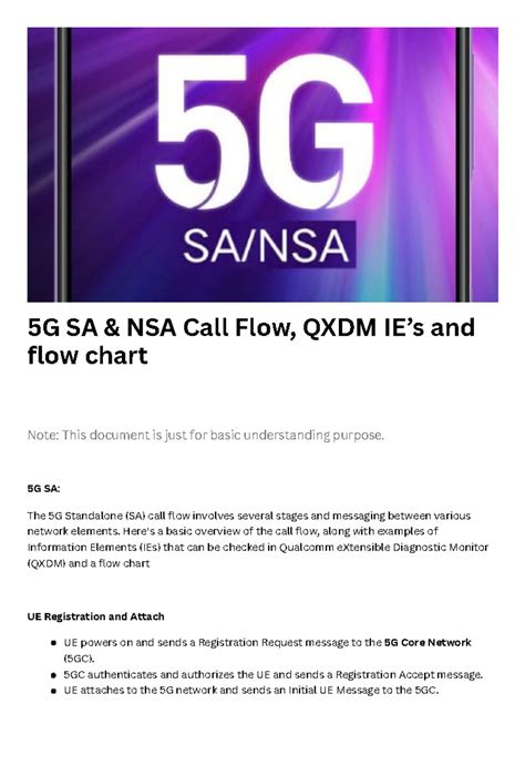 5g Call Flow 1687036007 5g Sa And Nsa Call Flow Qxdm Ies And Flow Chart Note This Document Is