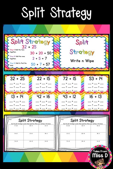 Split Strategy Math Worksheets Free Math Lessons How To Memorize Things