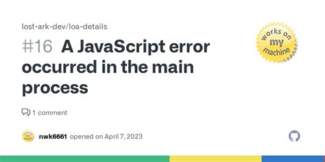 A Javascript Error Occurred In The Main Process · Issue 16 · Lost Ark Devloa Details · Github