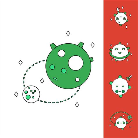 아이콘 및 우주 위성 벡터 컬렉션 Ai Eps Uidownload