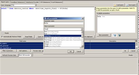 Java Error Filling Print Error Preparing Statement For Executing The Report Query Select