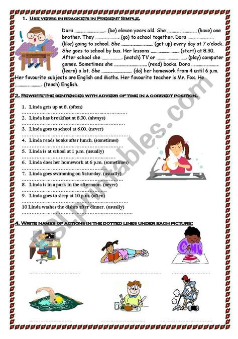 Present Simple Exercises ESL Worksheet By Marywell