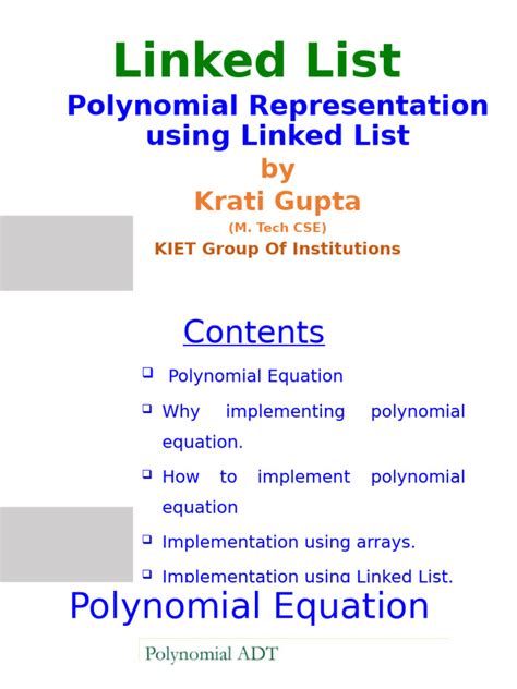 Polynomial Link List Pdf Equations Polynomial