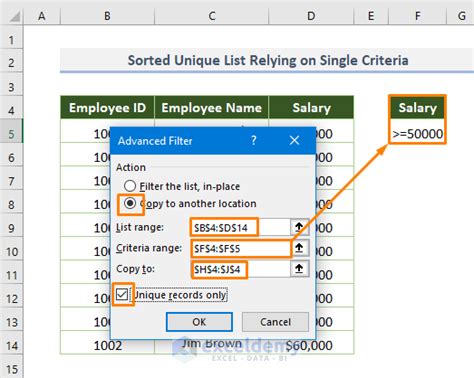 How To Sort A Unique List In Excel 10 Methods Exceldemy