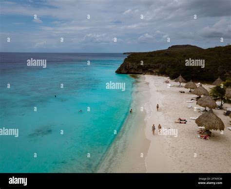 Aerial View Of The Coast Of Curacao In The Caribbean Sea With Turquoise