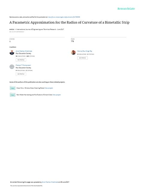 Bm A Parametric Approximation For The Radius Of Curvature Of A