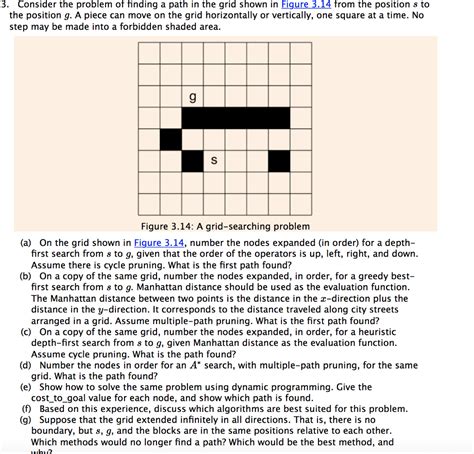 Consider The Problem Of Finding A Path In The Grid Chegg Com