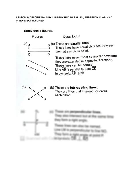 SOLUTION Descring And Illustrating Parallel Perpendicular And Intersecting Lines Studypool