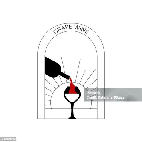 포도 와인 라인 아트 로고입니다 미니멀리즘 벡터 일러스트 레이 션 고급에 대한 스톡 벡터 아트 및 기타 이미지 고급 고전