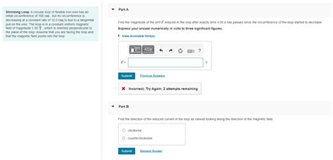Solved Shrinking Loop A Circular Loop Of Flexible Iron Wire