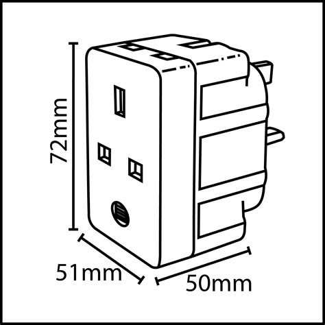 13A 3 WAY Adaptor C W Neon White MS Lighting Group