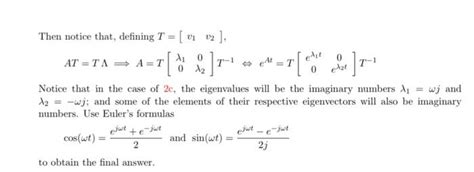 solved 2 matrix exponentials calculate eat for the