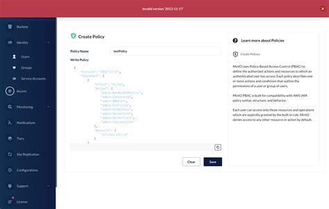 Creating Policies May Fail Silently · Issue 2296 · Minioconsole · Github