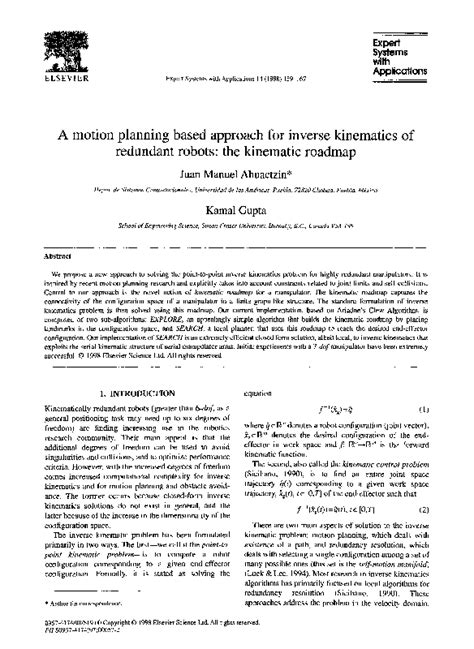 pdf a motion planning based approach for inverse kinematics of