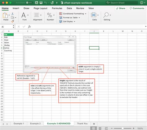 excel offset function formula examples and uses