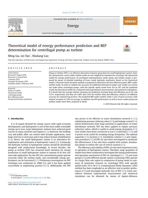 Original Liu Et Al 2019 Pdf Pump Turbine