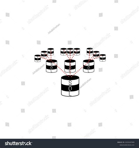Sql Tube Image Connected Each Other Stock Vector Royalty Free