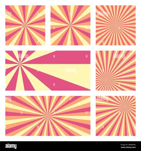 Amazing Sunburst Background Collection Abstract Covers With Radial Rays Vibrant Vector