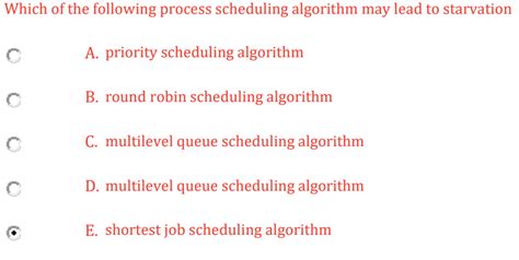 Solved Which Of The Following Process Scheduling Algorithm
