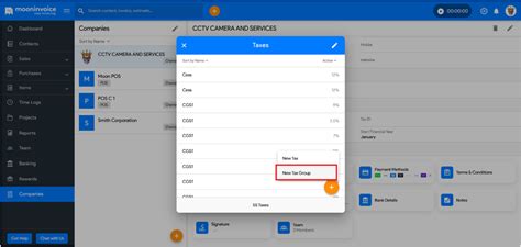 How To Create Group Tax In Moon Invoice Moon Invoice Easy Invoicing
