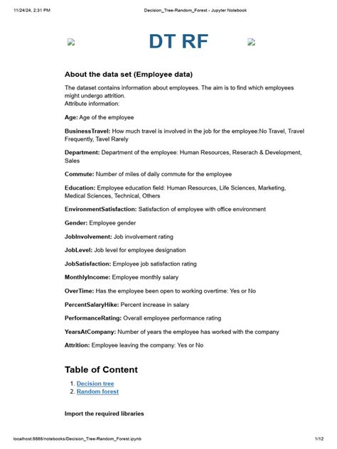 Decision Tree Random Forest Jupyter Notebook Pdf Sensitivity