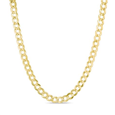 Mens 47mm Curb Chain Necklace In Solid 14k Gold 24 Zales