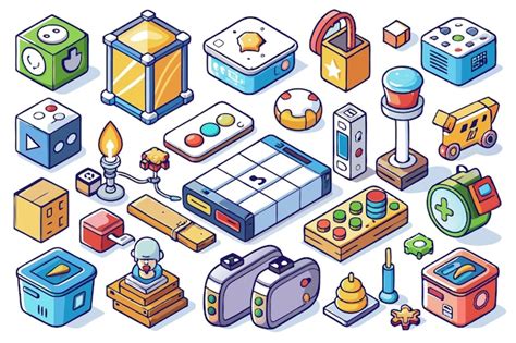 A Colorful Collection Of Isometric Game Assets Including Various Objects And Interfaces