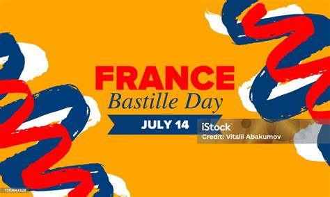 프랑스에서 바스티유의 날 7월 14일 매년 열리는 전국 해피 홀리데이 프랑스어 플래그 프랑스의 독립과 자유 애국적 요소 축제 디자인 벡터 포스터 일러스트레이션 7월에 대한