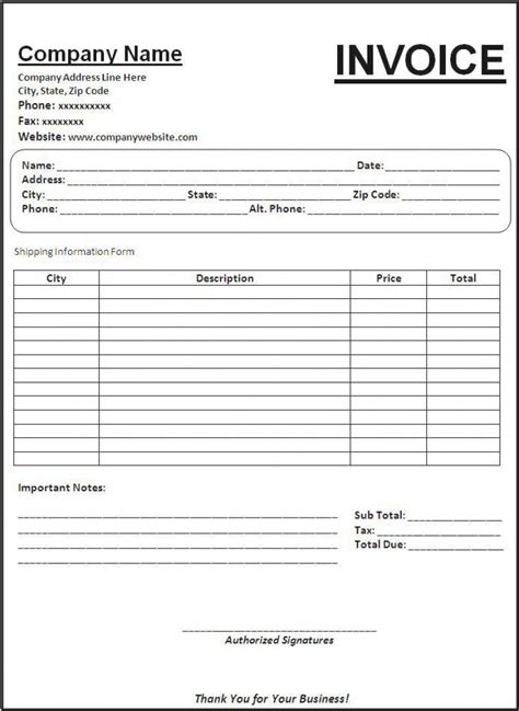 Gst Invoice Template