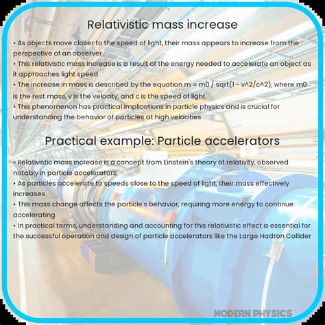Relativistic Mass Increase Speed Energy And Momentum