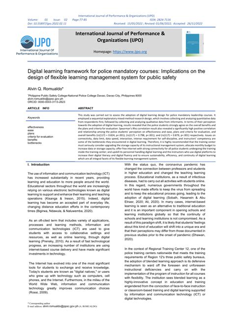 Pdf Digital Learning Framework For Police Mandatory Courses Its Implication On The Design Of