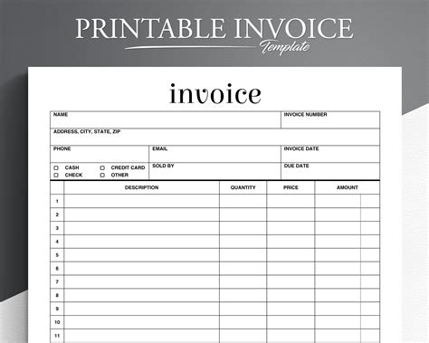 Printable Invoice Form Business Invoice Easy And Simple Invoice Worksheets Library