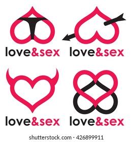 Sex Shop Logo Hearts Collection Stock Vector Royalty Free Shutterstock