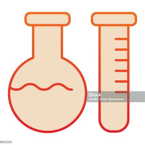 화학 실험실 플라스크 라인 아이콘입니다 실험실 유리 테스트 튜브 화학 주제 벡터 디자인 개념 흰색 배경에 윤곽 스타일 그림 개념에 대한 스톡 벡터 아트 및 기타 이미지