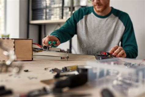 Male Technician Or Engineer Do Experiment At Table Stock Photo Image Of Technical Babe