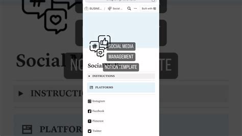 social media management notion template business planner notiontemplate notiontemplates
