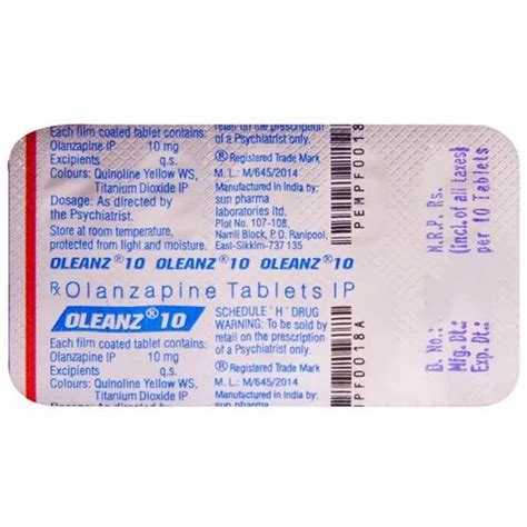 Oleanz 10 Tablet At Rs 98 Box Sahyog Society Surat Id 2852202746030