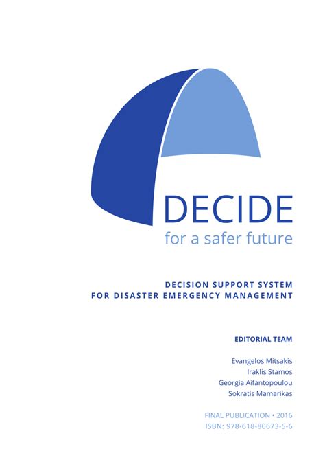 Pdf Decide Decision Support System For Disaster Emergency Management Final Report