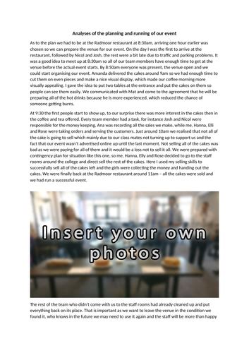 Unit 4 Managing An Event Assignment 3 Stage And Manage A Business Or Social Event And Reflect On