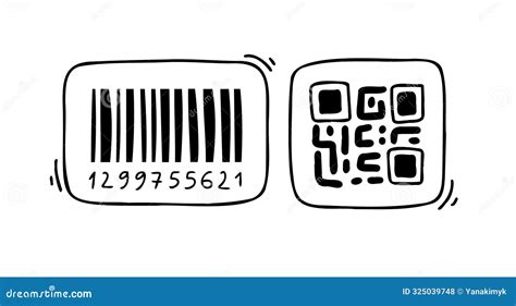 Doodle Barcode Doodle Qr Code Hand Drawn Datum Symbols Collection Barcode And Qr Code Doodles
