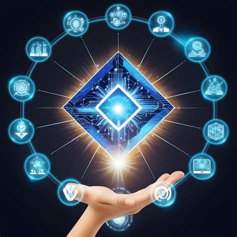 An Exquisite Diamondshaped Emblem Depicting An Interconnected Digital Ecosystem Innovation And