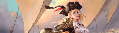 Pirate Girl Blonde Fantasy K Wallpaper Download