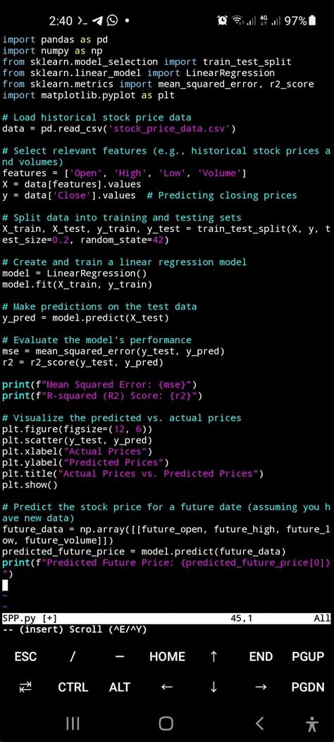 day 47 of python coding challenge stock price predictor josephine adedoyinsola adewumi posted
