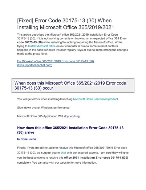 Ppt Fixed Error Code 30175 13 30 When Installing Microsoft Office