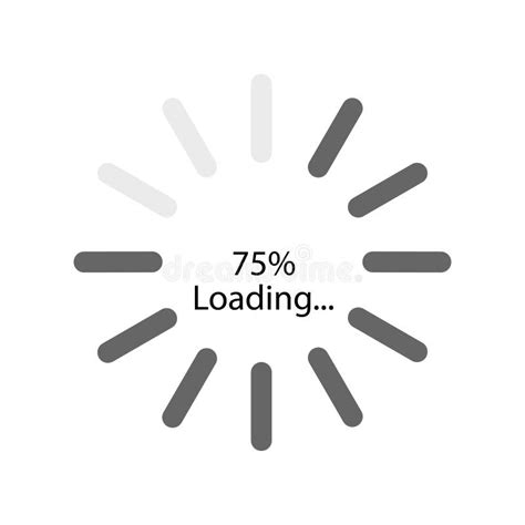 Loading Progress Bar Circle Shape 50 Loading Black Background Vector Illustration Stock