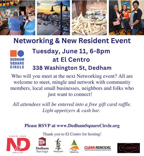 Jun 11 Free Networking Event Dedham Ma Patch